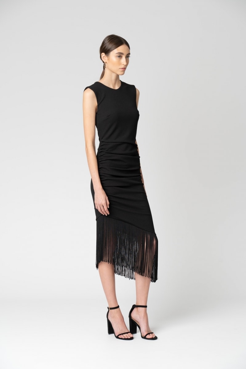 Asymmetrical Fringe Dress - Maniera